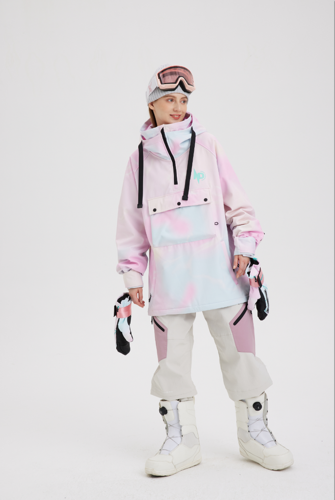 Nobaday PURE FREE FLUORSPAR SNOW FLEECE Pink Thermo Print Ski/Snowboar ...